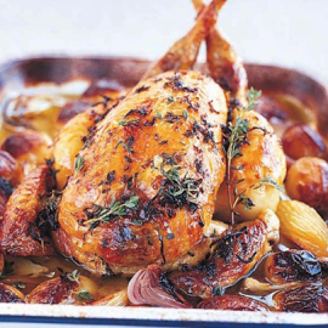 Summer Roast Chicken with Lemon and Thyme